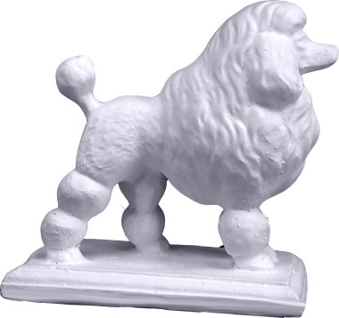 Poodle on Base Statue | Ready to Paint