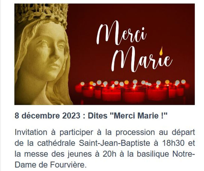 8 décembre 2023 : Merci Marie