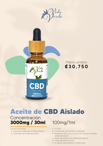Aceite de CBD Aislado 3000mg | Vida Verde CBD