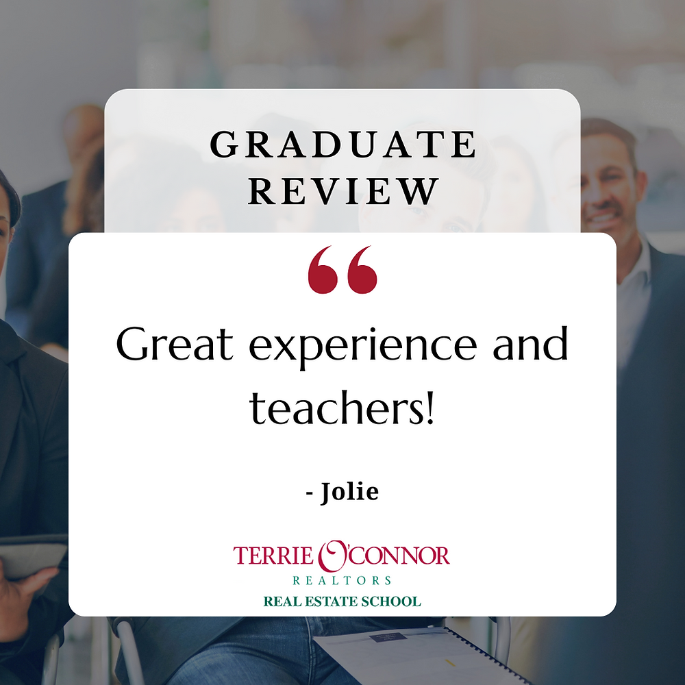 Real Estate School Graduate Review: Thank You Jolie!