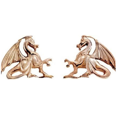 Welsh Gold Dragon Studs | Welsh Gold Shop