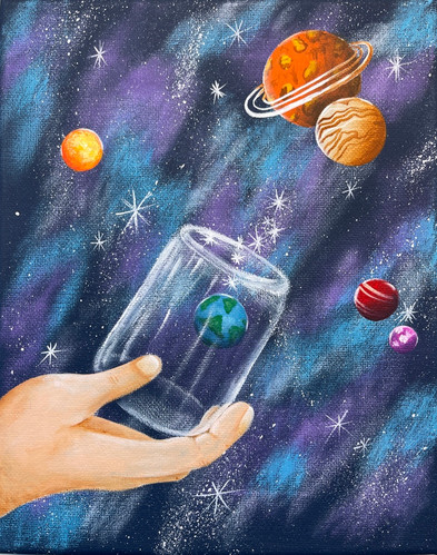 Glittering Galaxy Line Drawing Only | Lonna Lamb Designs