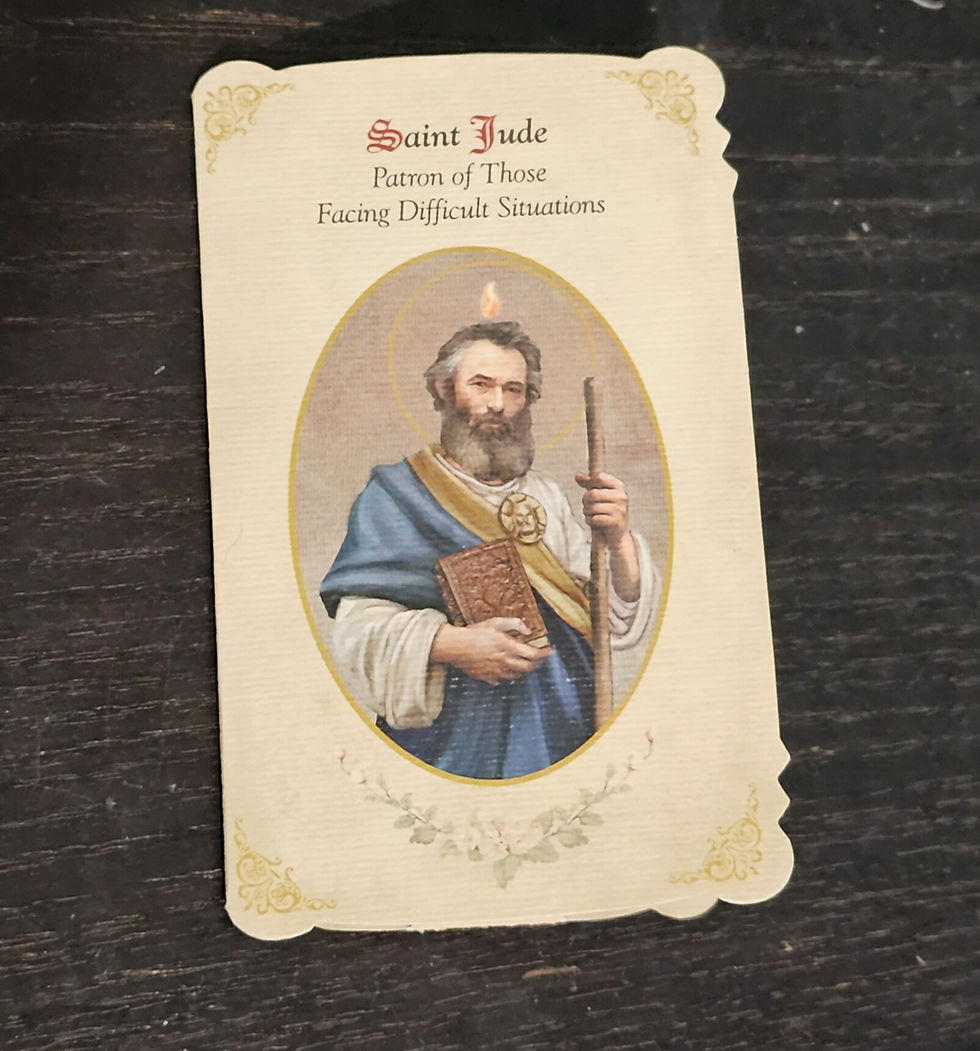 Saint Jude (Patron Saint of Difficult Situations) Prayer Card & Medal ...