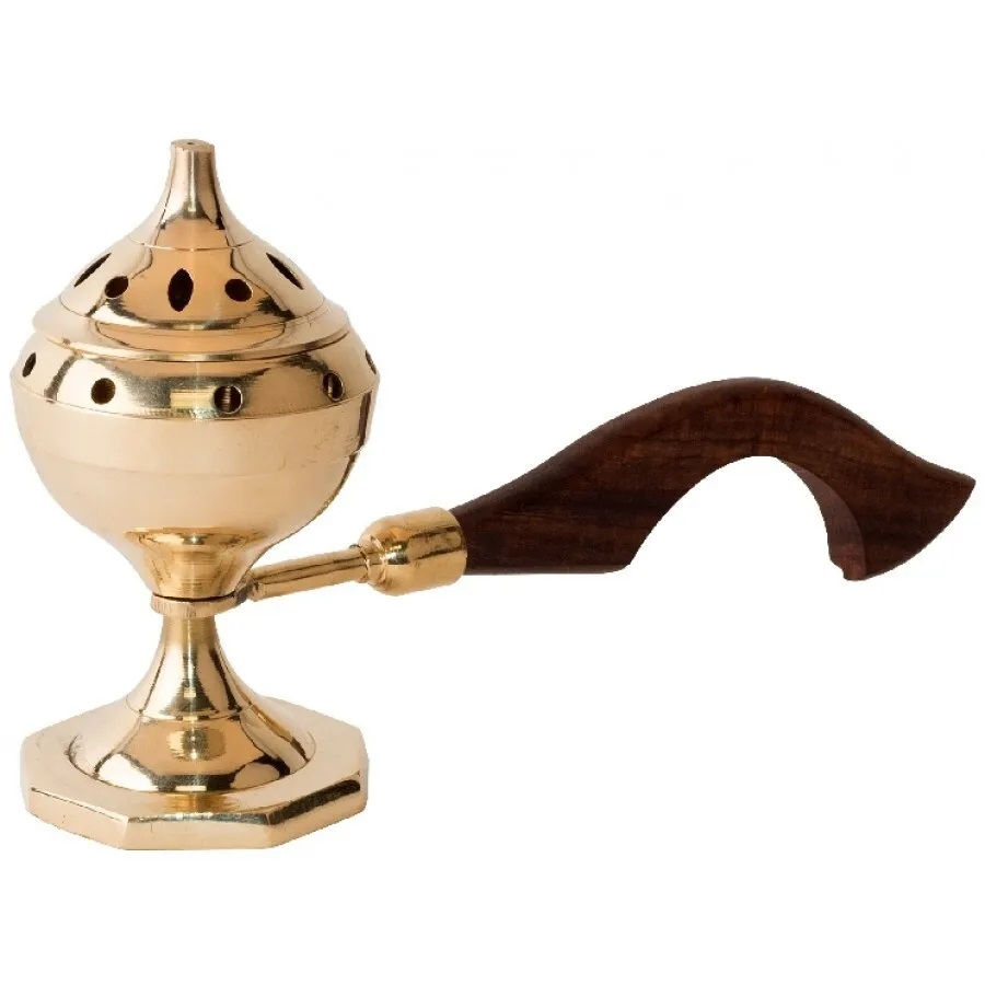 5" BRASS CENSER WITH HANDLE | Shield of St Michael