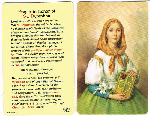 St Dymphna Laminated Prayer Card | The GhostHunter Store