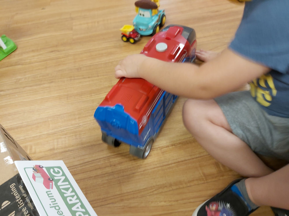 Cardboard Car Wash Preschool Dramatic Play Activity