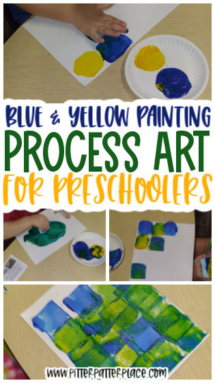Blue and Yellow Painting Activity for Preschoolers