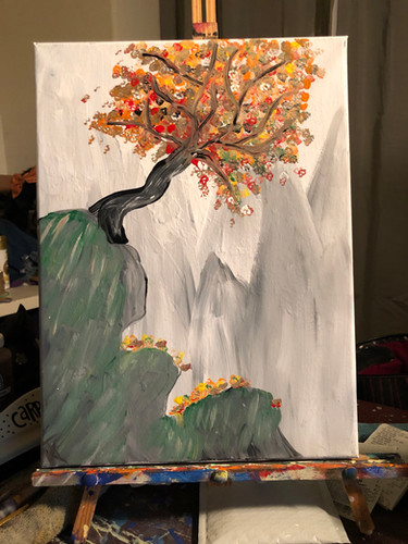 Fall Leaning Tree - holiday, Halloween, thanksgiving, landscape | KAT's ...