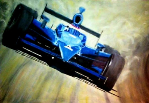 Blue Indy Car - Private Collection | Karem Artworks