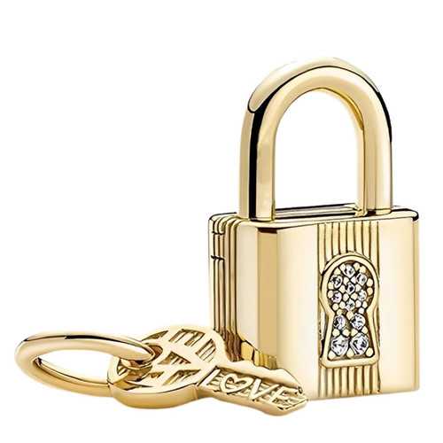 Gold Padlock and Key Charm | Candice Dela Cruz