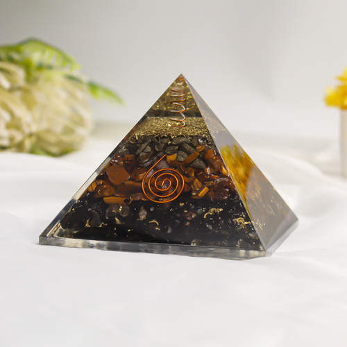 Triple Protection Orgone Pyramid for Shield, Ground & Energize