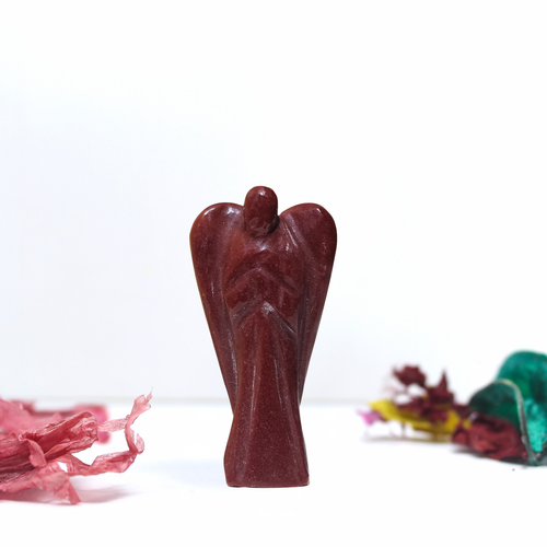Red Jasper Crystal Angel for Stability, and Protection