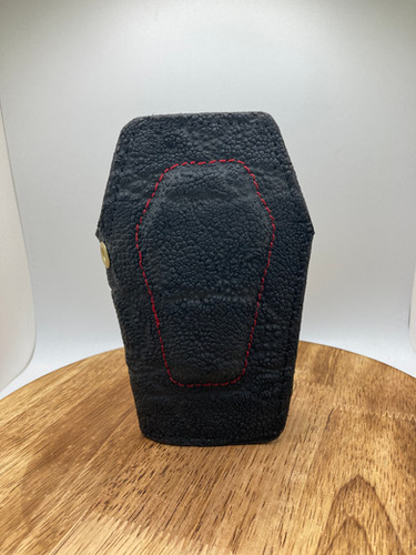 Exotic Get Back Casket Wallet -Black Elephant Leather | Dacia Leather