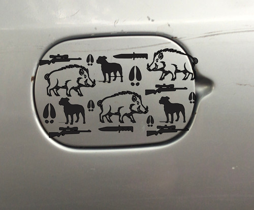 Pig hunting fuel cap Sticker | Mc Country Co