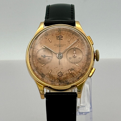 Chronographe Suisse en or (Landeron 48) | LesVieillesTocantes