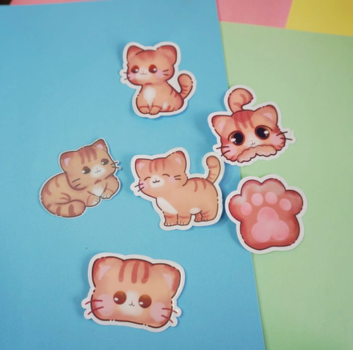 Pack 6 Stickers Gatito | BlueBox