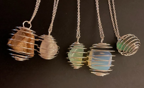 Stone/Crystal in Spiral Cage | Mystic Pickles