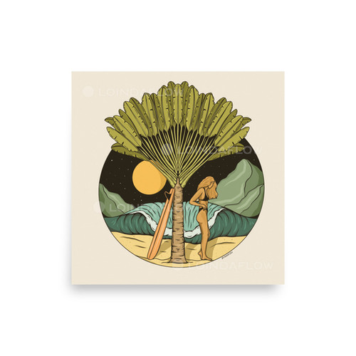 Night Surf Sesh Art Print | LOINDAFLOW.COM
