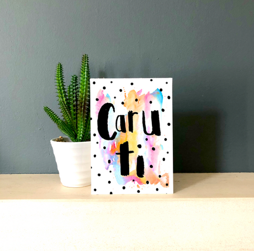 Caru ti (Love you) Card | Baldhead designs