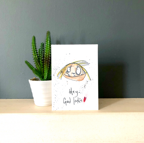 Hey Good Looking Card 1 | Baldhead designs