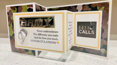 Congratulations ARMY soldier Double Z fold Card | Purposefully Written