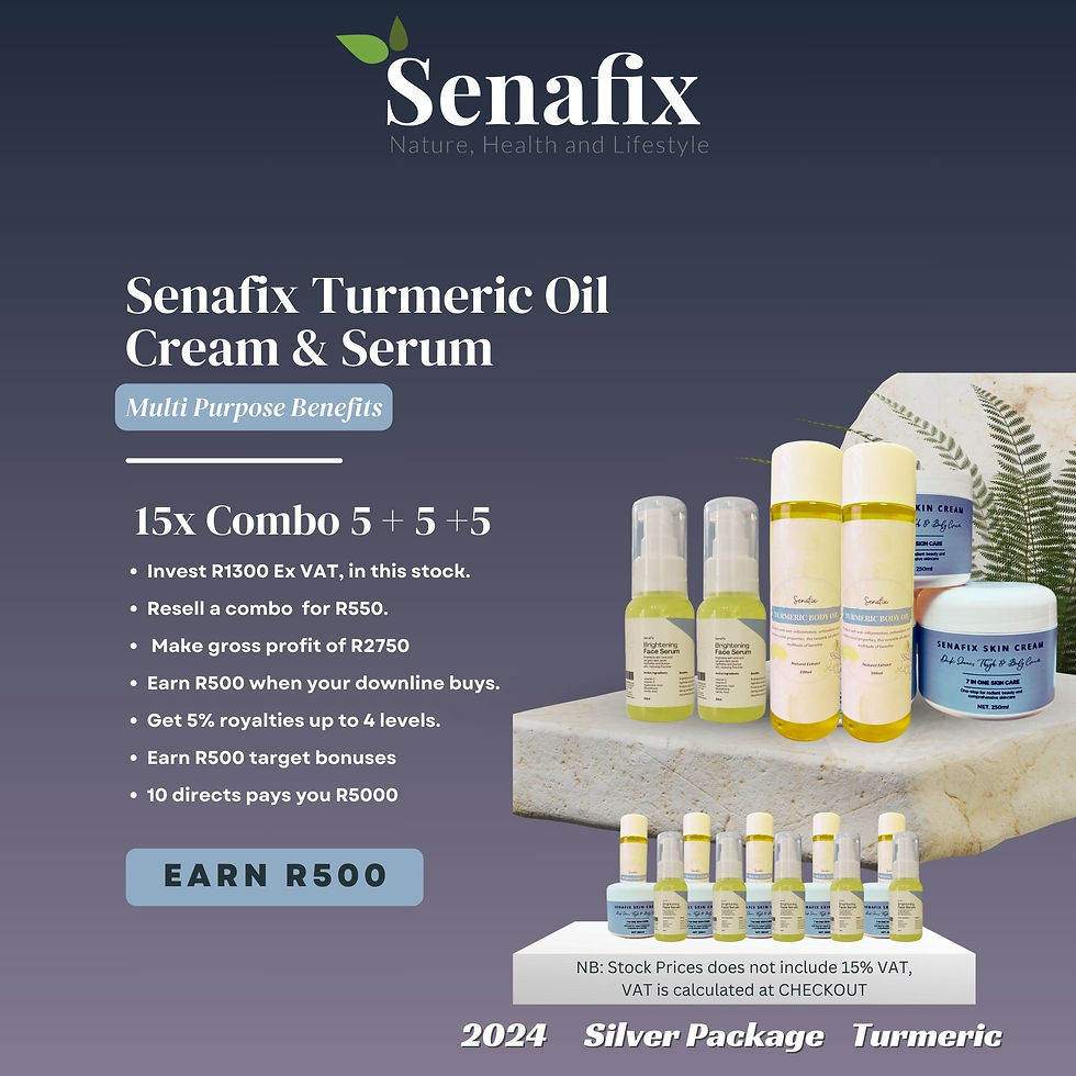 Senafix Turmeric Skin Care 5x Oil, 5x Cream and 5x Face Serum | Senafix ...