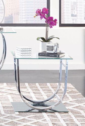U-Shaped End Table Chrome | Decoreza Furniture