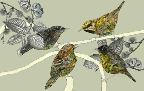 Bespoke Print - up to four small birds, or two large animals. 12" x 16 ...