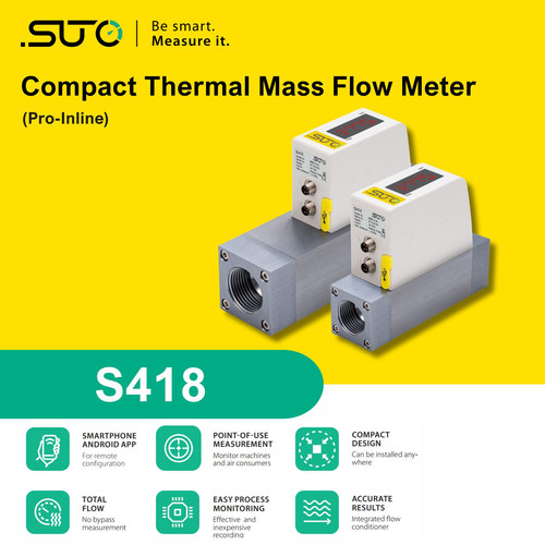 SUTO S418 Compact Thermal Mass Flow Meter | Powerairsystem