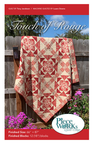 "Touch of Rouge" Quilt Pattern pdf | PieceWorksQuiltShop