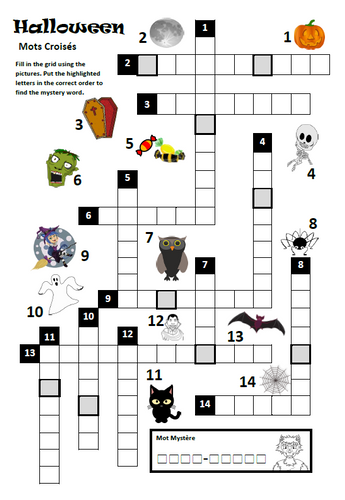 Halloween Crossword-FRENCH | mflcentral