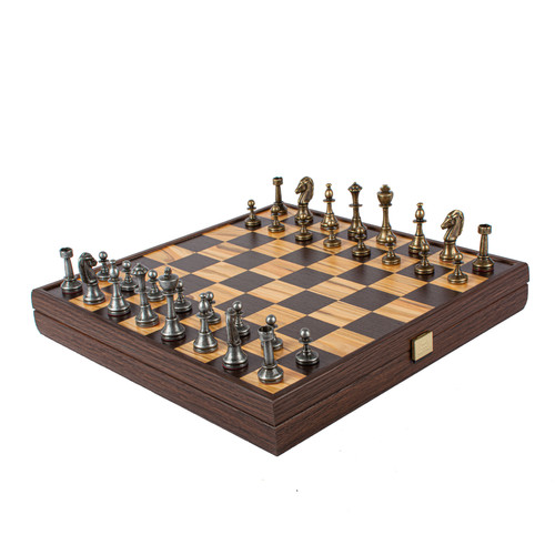 Manopoulos Wood & Metal Chess Set | Duffys Toyworld