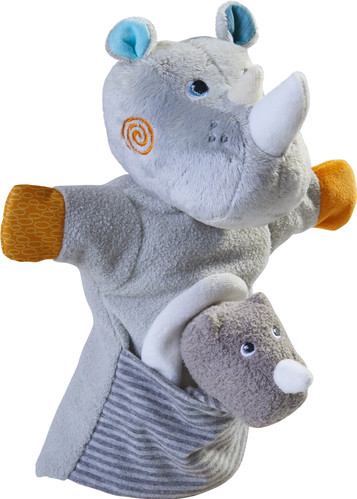 Haba Puppet Rhino With Calf | Duffys Toyworld
