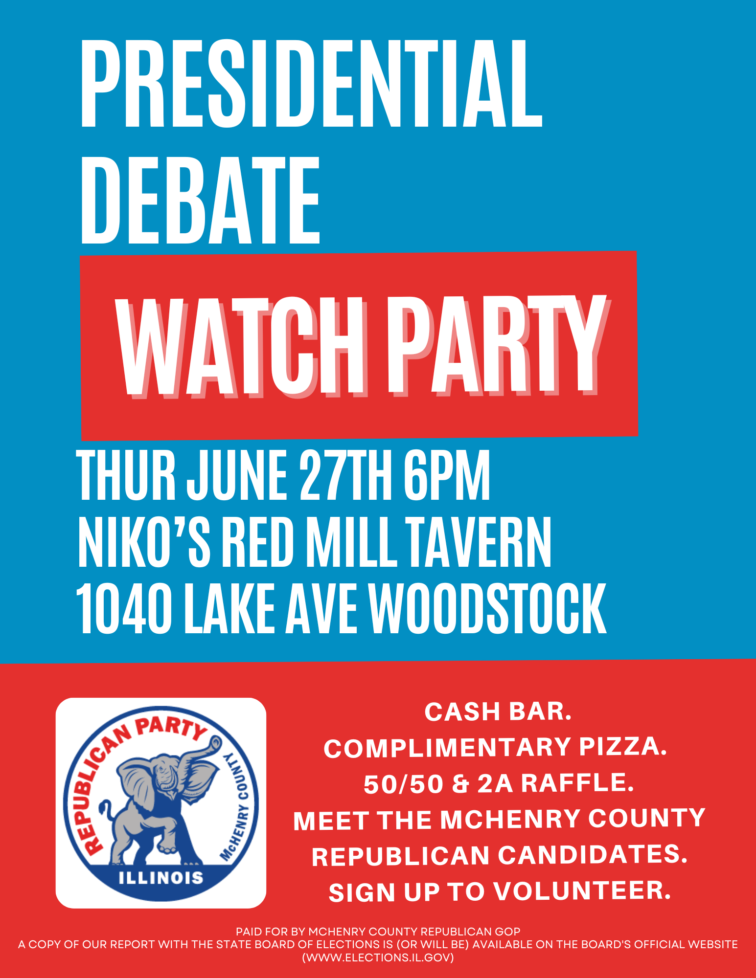 Presidential Debate Watch Party | McHenry County GOP
