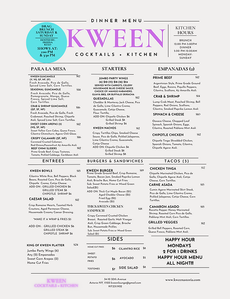Menu | Kween