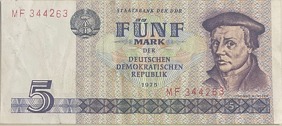 DDR Germany 1975 5 Mark P-27b Used World Banknote Currency | Cool Coins ...