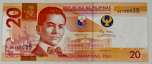 Philippines 20 Piso Banknote, 2023, P-230b, UNC | Cool Coins & Notes