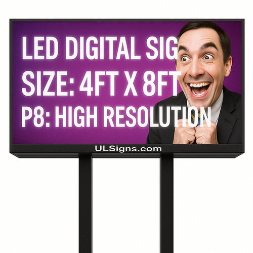 LED Digital Sign Board P8 mm (Single Side Screen) 4FT x 8FT (Full color ...