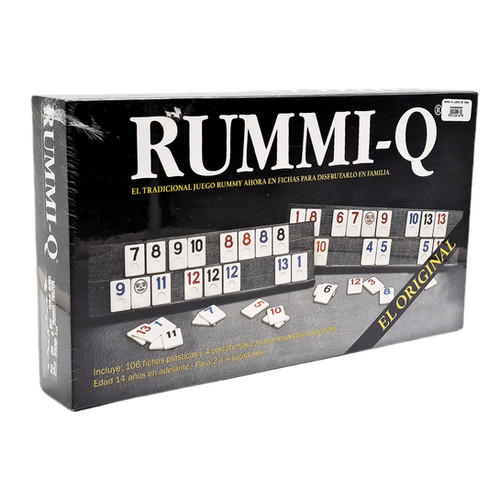 Rummi-Q Juego de Mesa Original con 106 Fichas y 4 Porta Fichas | REGALOSEM