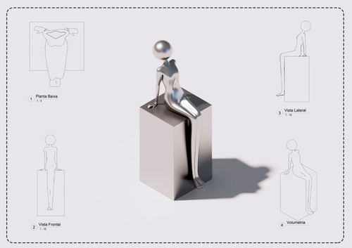 M Globe Head Sculpture Revit High Quality | RevitImport