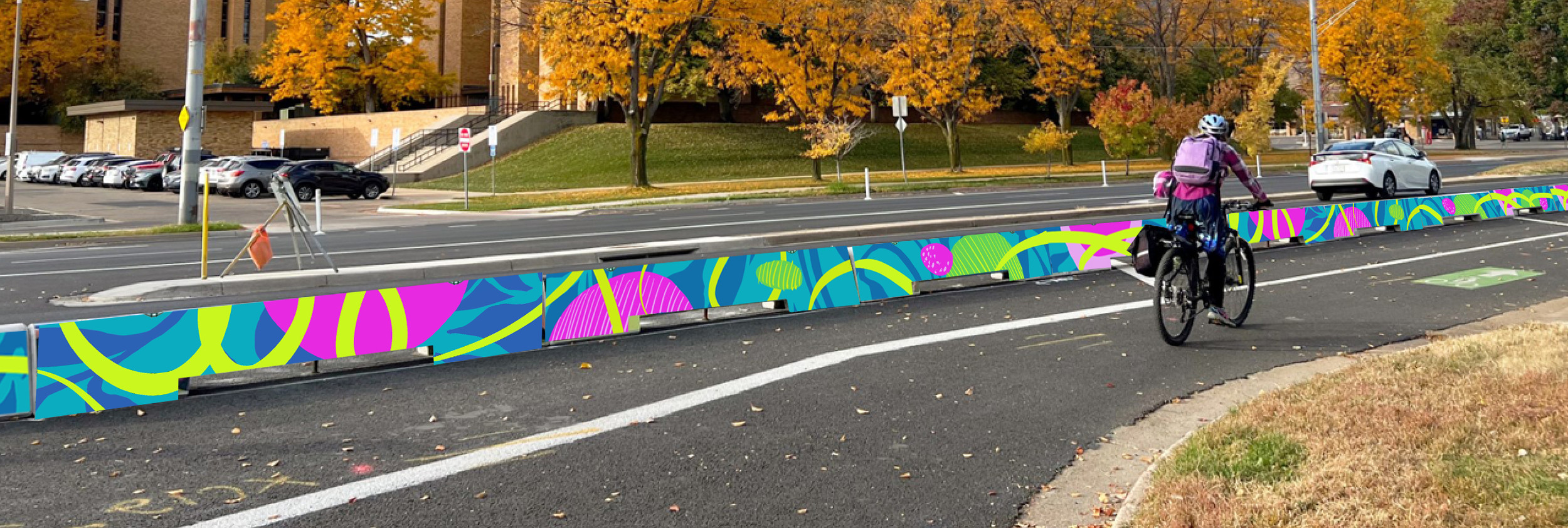 Midtown Bike Lane Barrier Mural Project | jonesyartatl.com