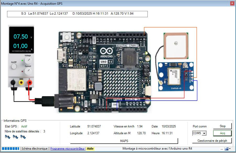 Acquisition GPS avec un arduino Uno R4