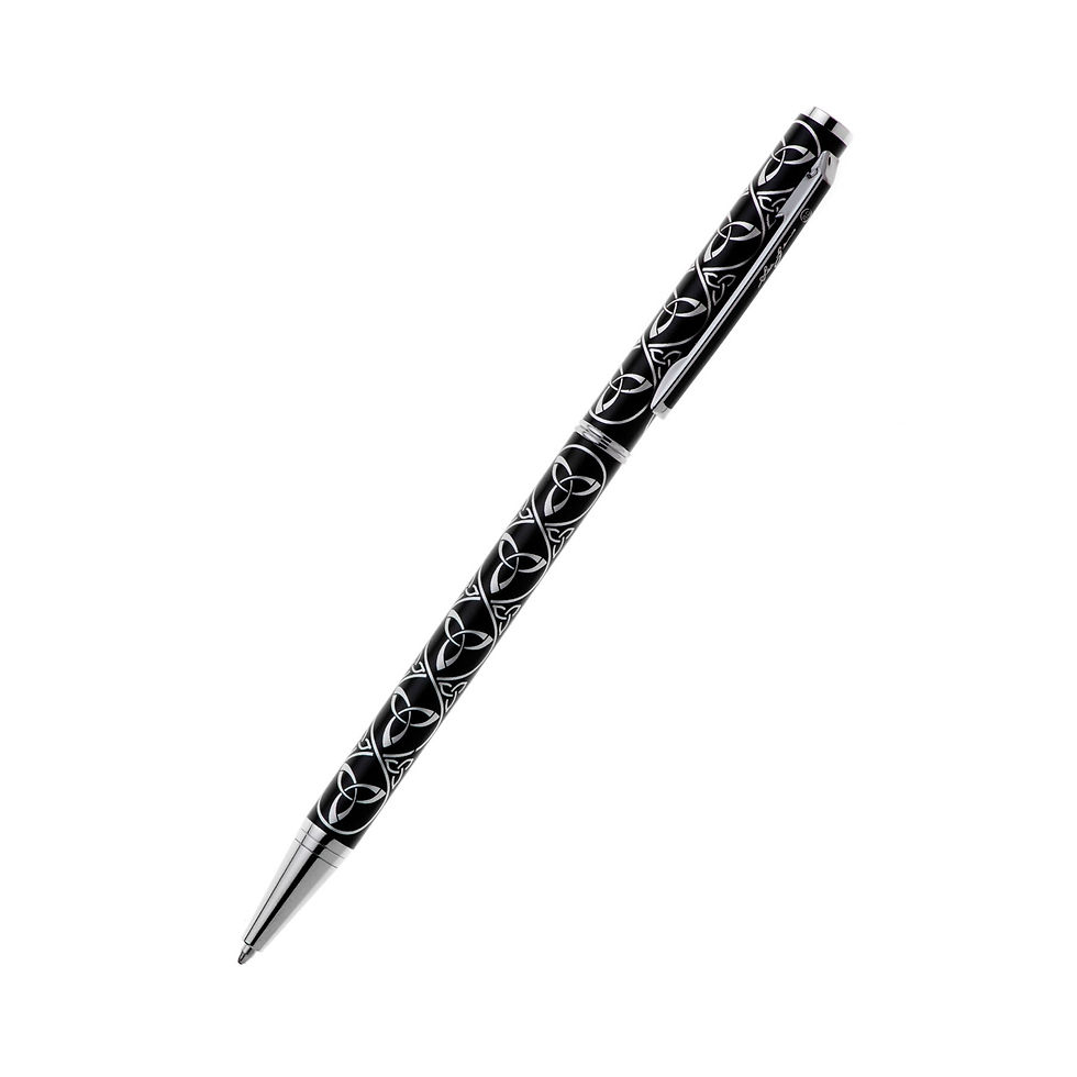 Slim Ballpoint Pen Celtic Trinity Black | celticthunderoz