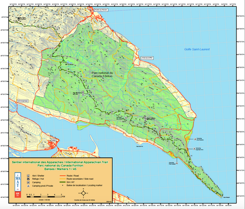 Parc National Forillon - Carte topographique | SIA-IAT