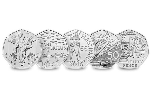 2019 50 Years of the 50p Coin Military Set (Five Coin Set) | Romiley Coins