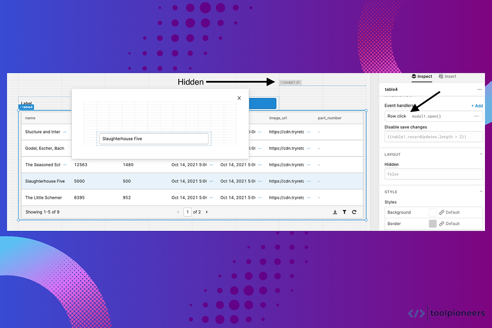 Opening a Modal from Table Row in Retool
