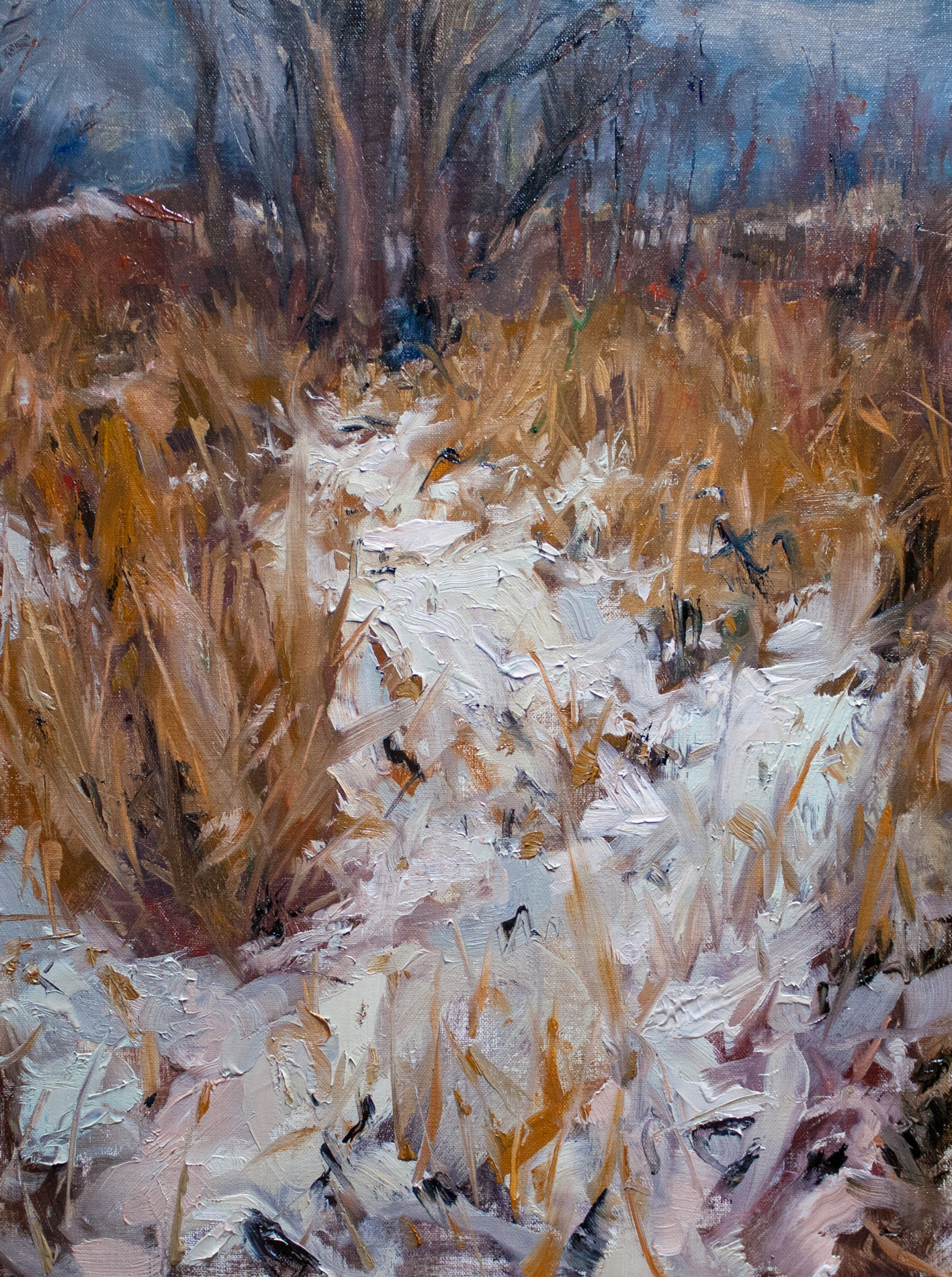 landscape painting, oil painting, james swanson, houses