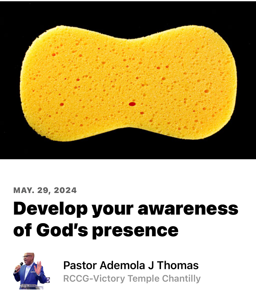 Develop your awareness of God's presence.