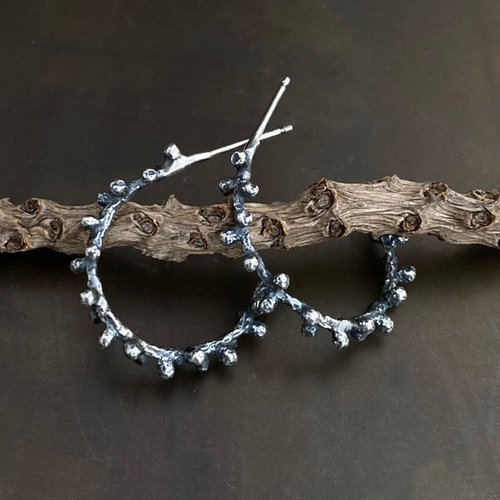 Douglas Fir Sprig Hoop-Post Earrings | aprilottey