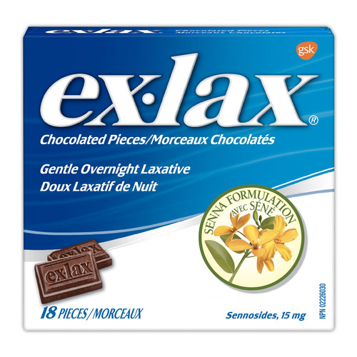 Ex-Lax Regular Strength Stimulant Laxative Chocolated Tablets - 18 ...